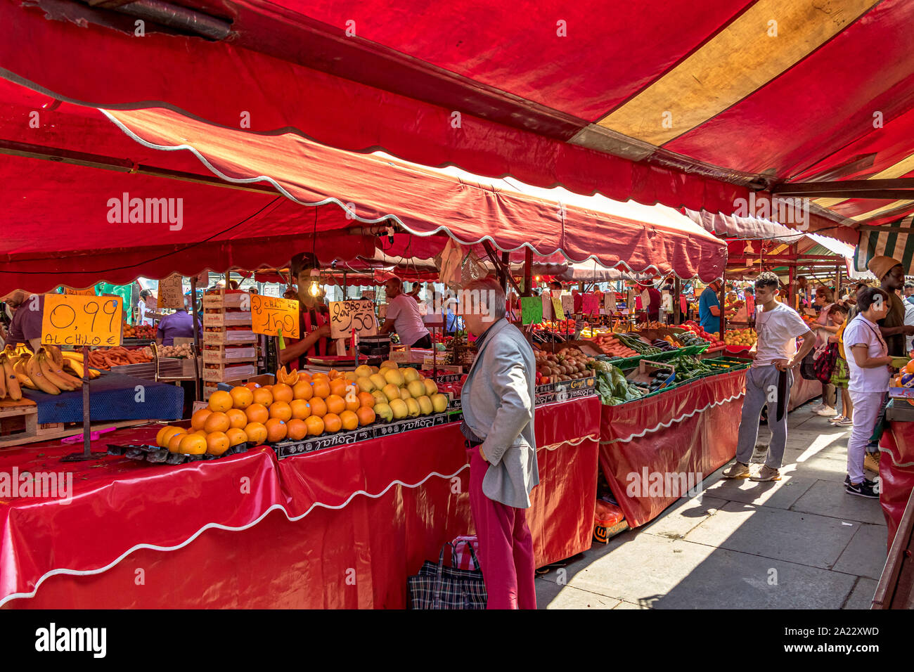 People shopping at Mercato di Porta Palazzo ,one of the largest open ...