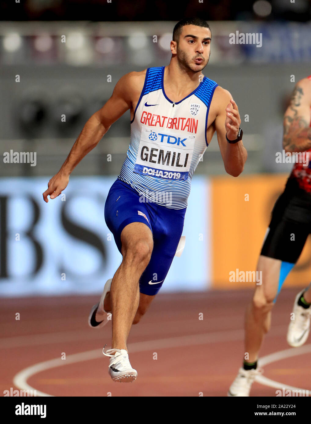Great Britain's Adam Gemili on his way to win the 1st heat of the Men's ...
