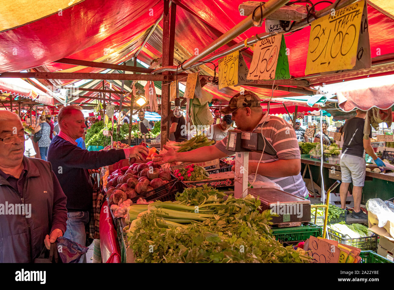 People shopping at Mercato di Porta Palazzo ,one of the largest open ...