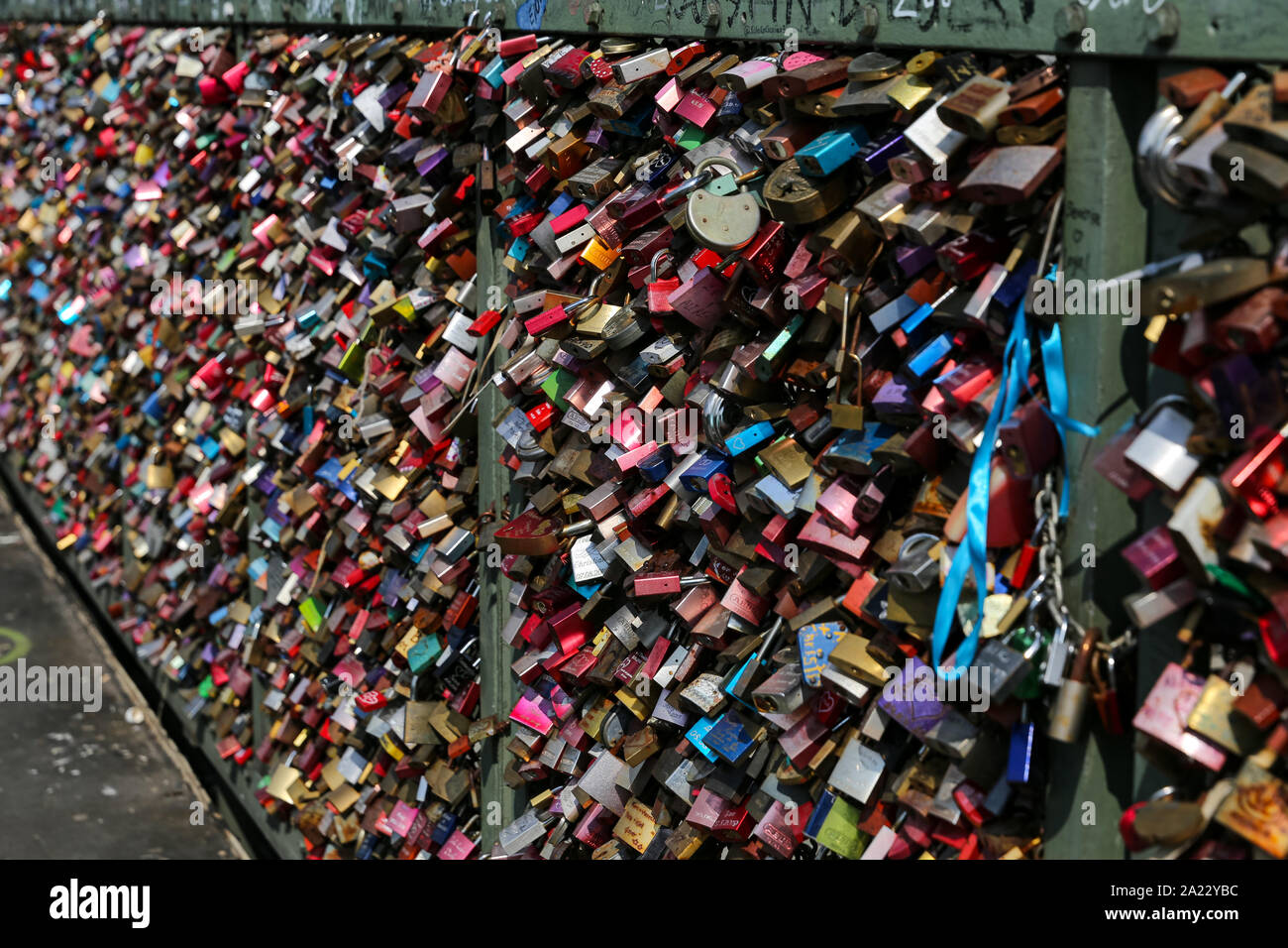Padlock on Hohenzollern Bridge in Cologne City, Germany Stock Photo - Alamy