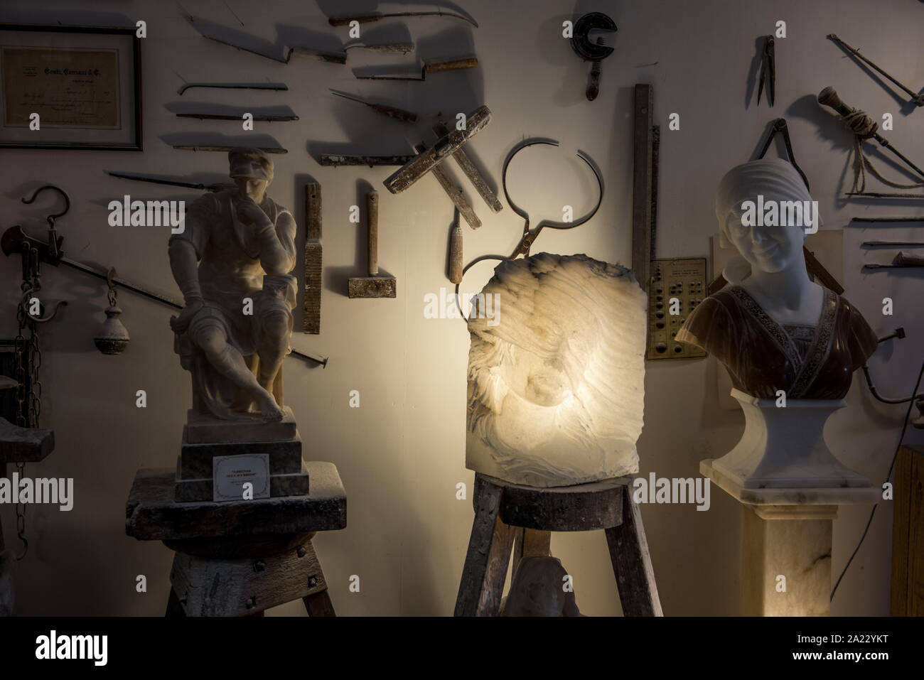 Works by the artisan Roberto Chiti in his own workshop Stock Photo - Alamy
