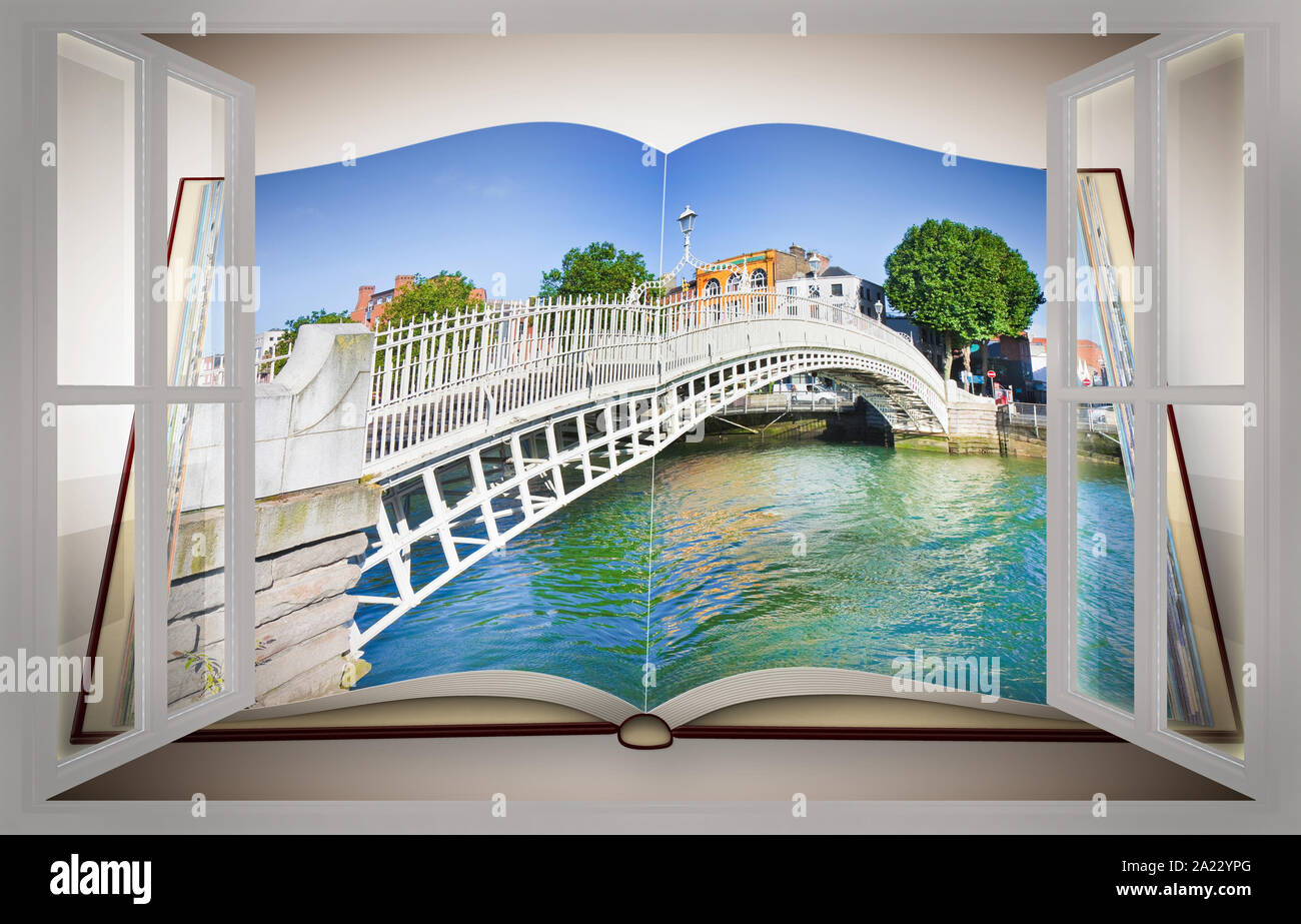 The most famous bridge in Dublin called "Half penny bridge" due to the ...