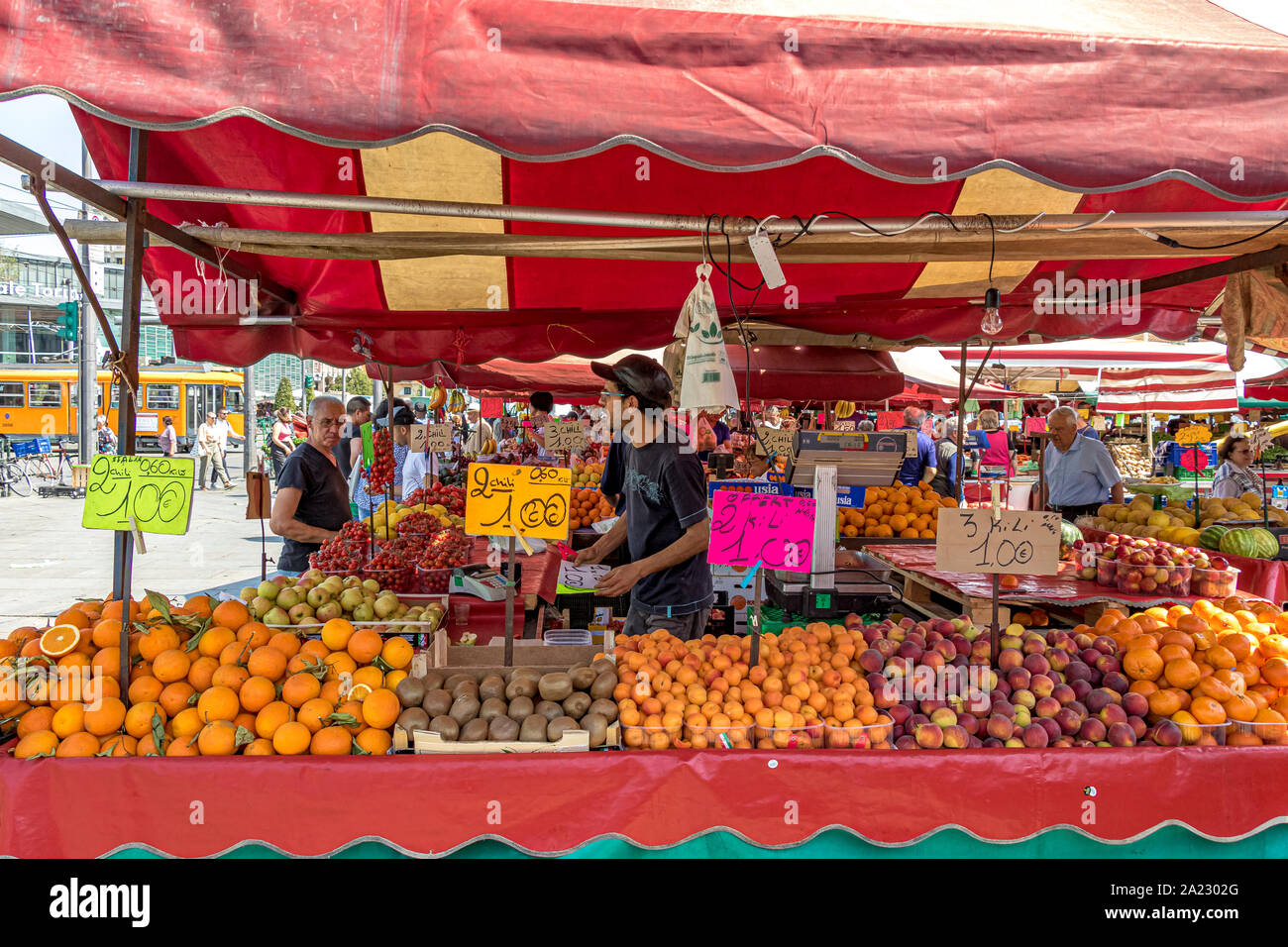 People shopping at Mercato di Porta Palazzo ,one of the largest open ...