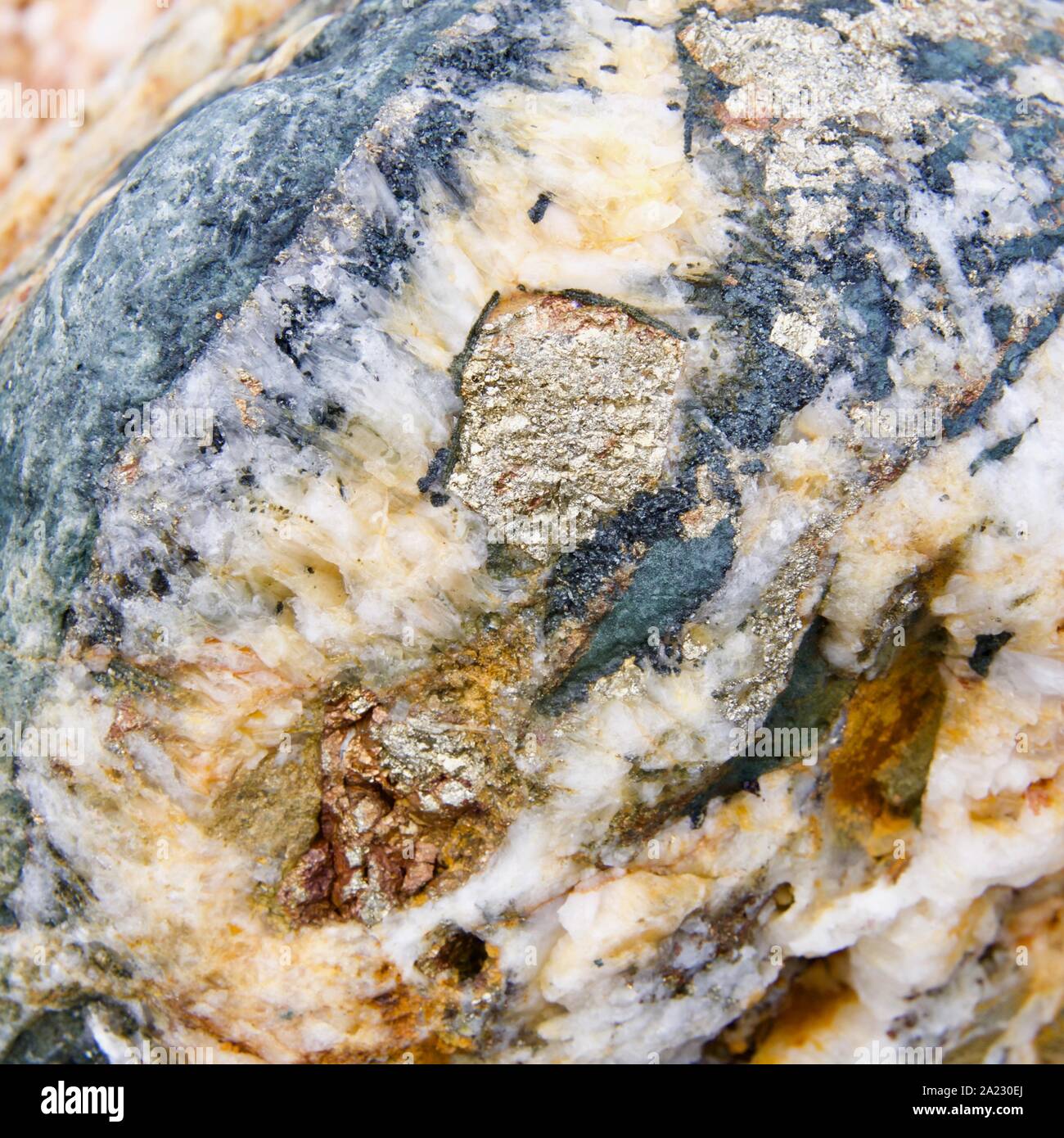 Hydrothermal Metalliferous Mineral Bearing Rock, Pyrite, Quartz etc ...