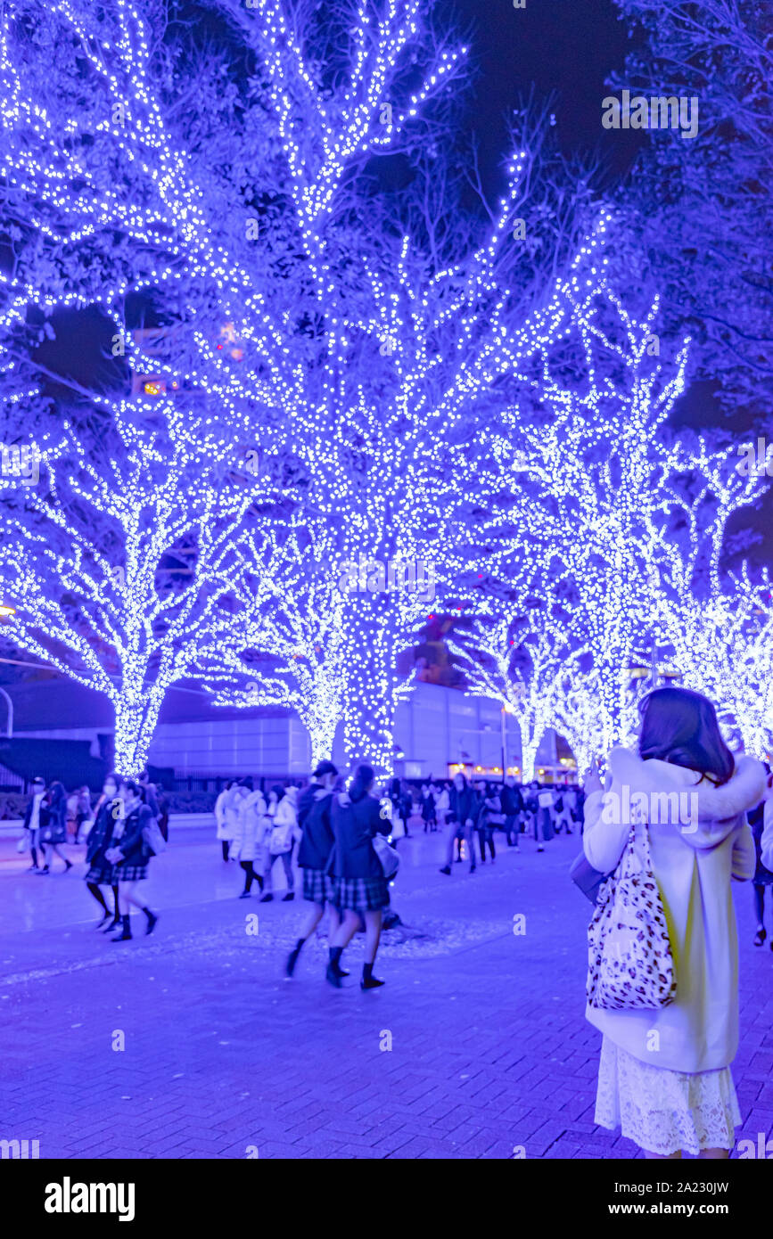 Shibuya Blue Cave winter illumination festival, beautiful view, popular ...