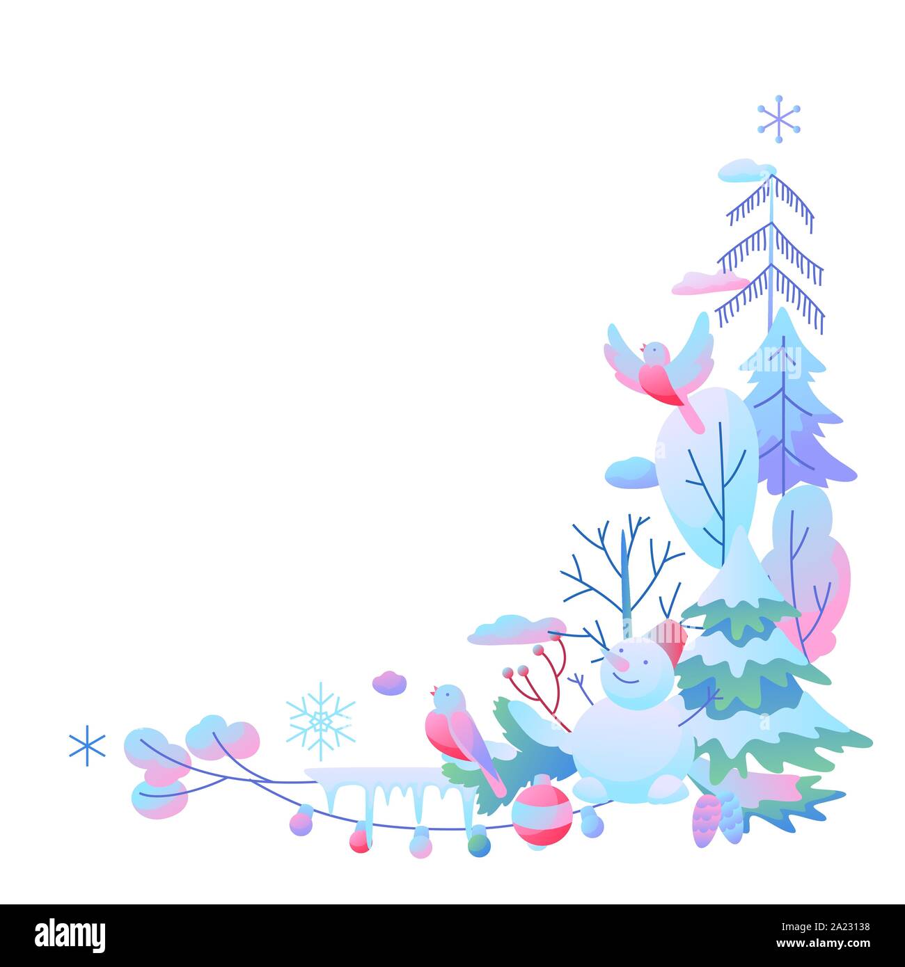 Decorative corner with winter items Stock Vector Image & Art - Alamy