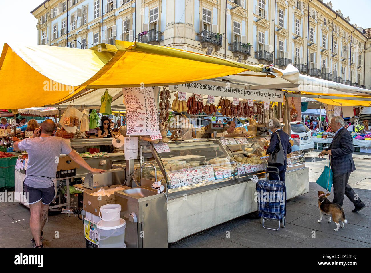 People shopping at Mercato di Porta Palazzo ,one of the largest open ...