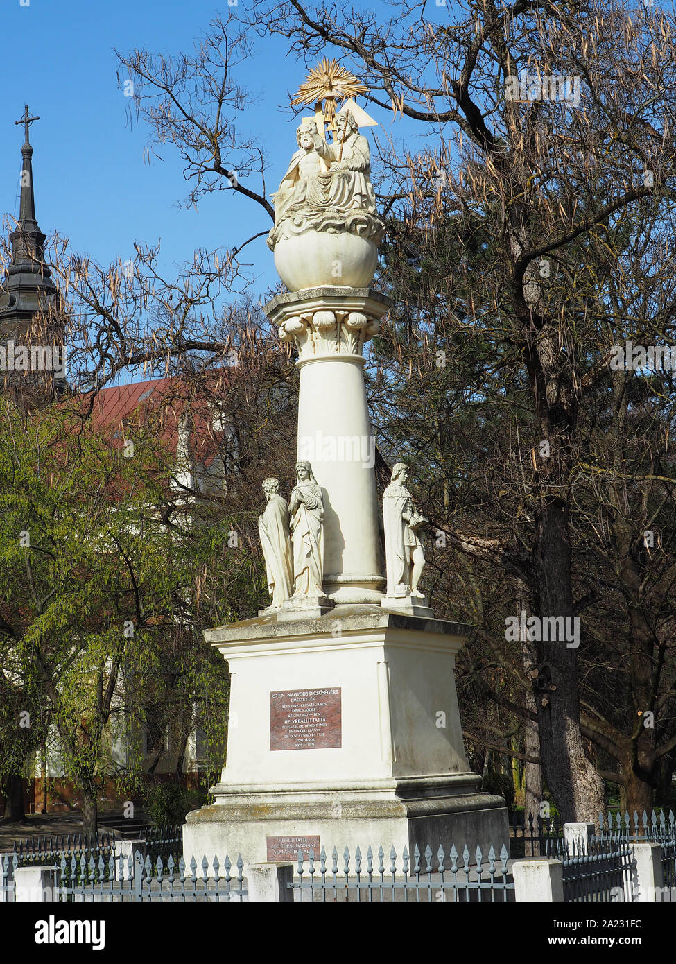Holy Trinity Column, Jánoshalma, Hungary, Magyarország, Europe Stock ...