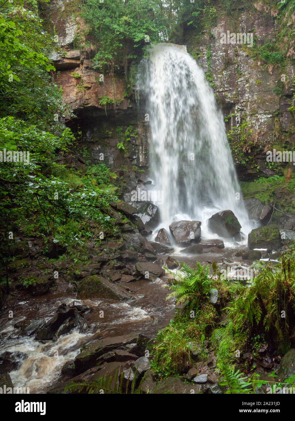 Beautiful South Wales Melincourt Falls Waterfall Rocks Wet - River ...