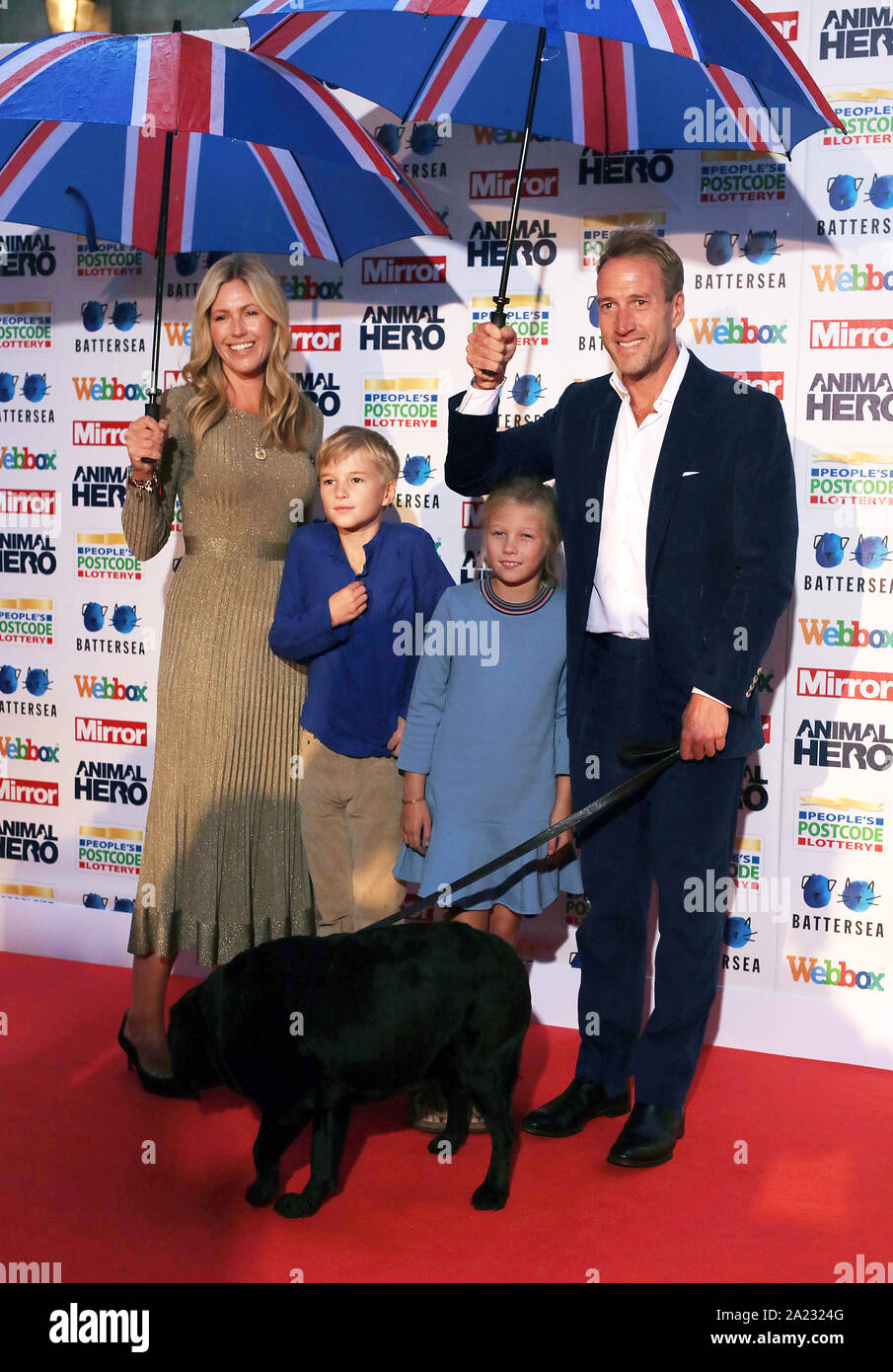 Ben Fogle and family attending the Mirror Animal Hero Awards 2019, in ...