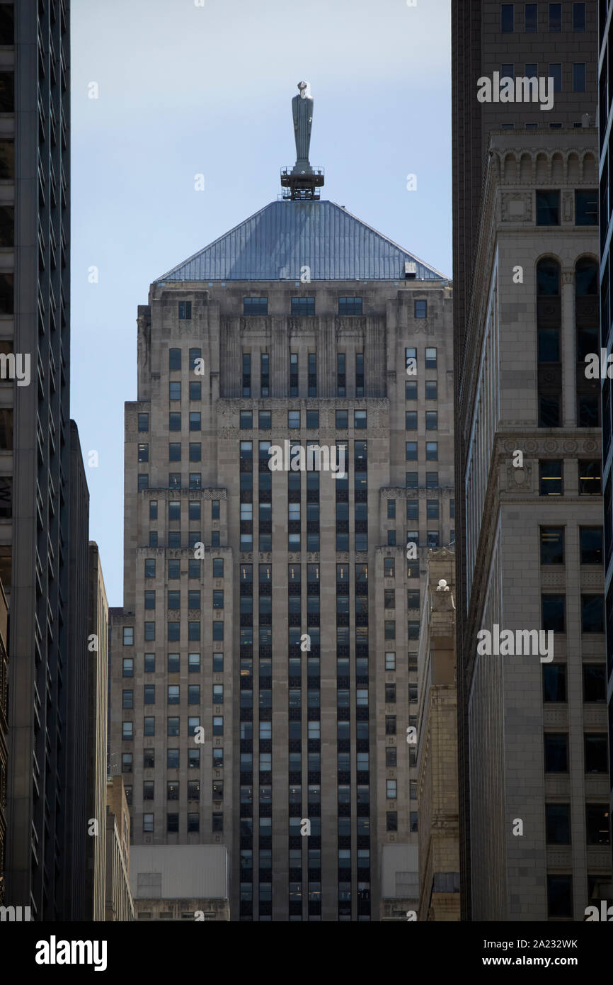 top of the chicago board of trade building as viewed along la salle ...