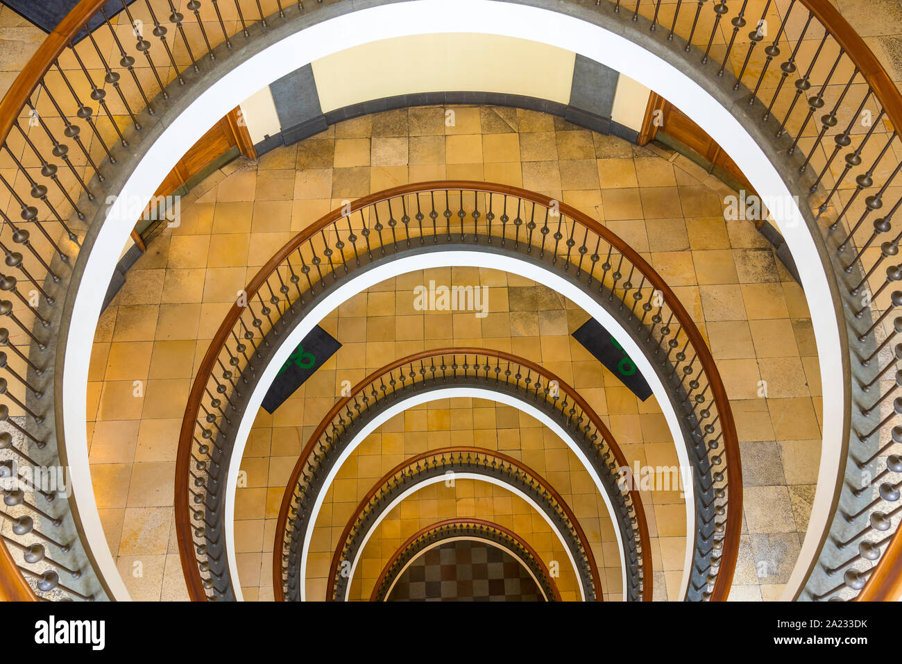 The spiral staircase of the Axelborg Stairs in Copenhagen, Denmark ...