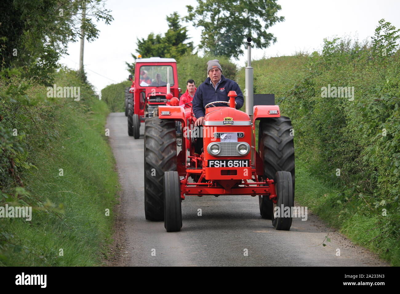 Orange Nuffield Tractor seen at a tractor run in Northern Ireland Stock ...