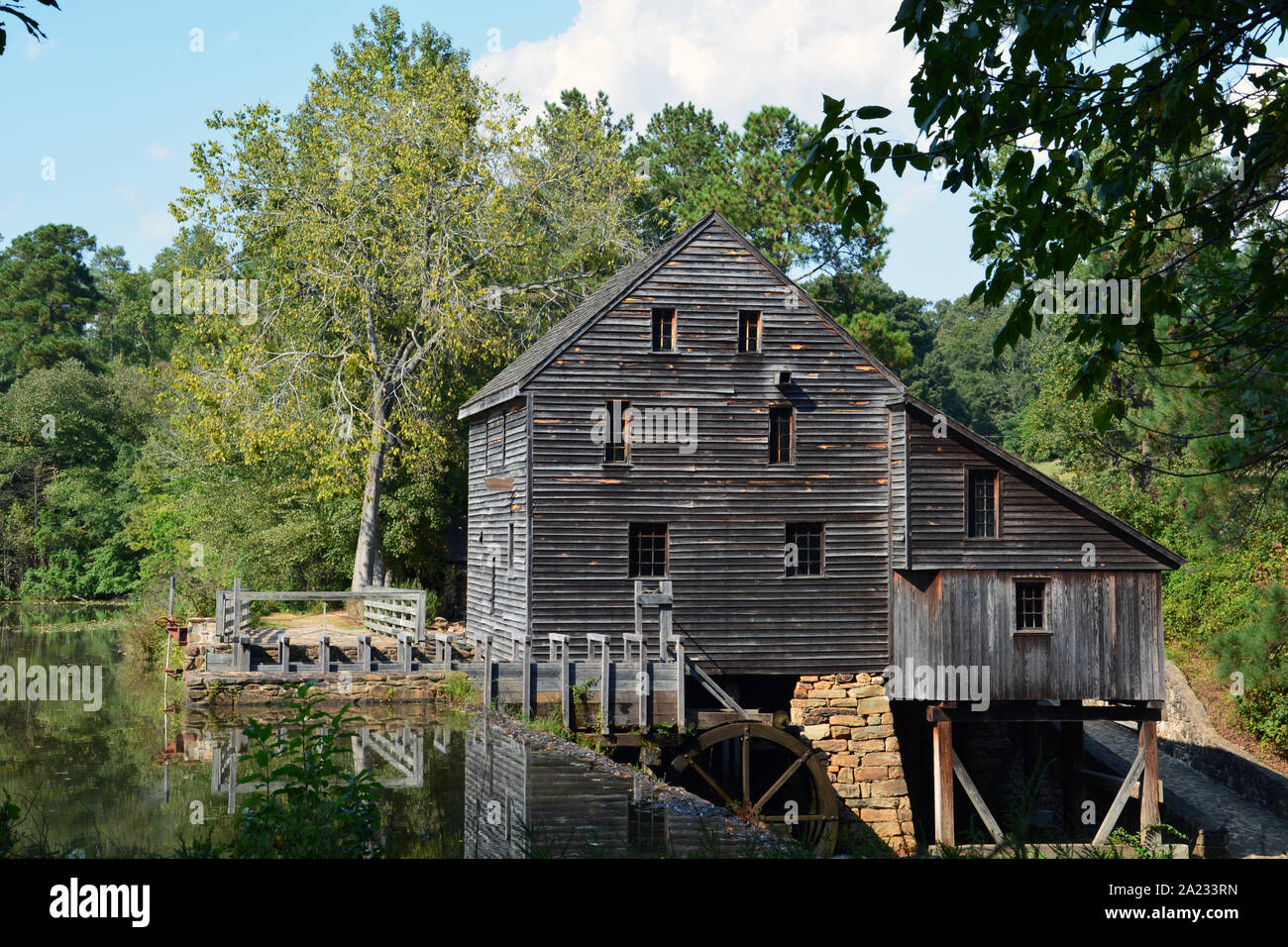The Colonial era Yates Mill located south of Raleigh North Carolina ...