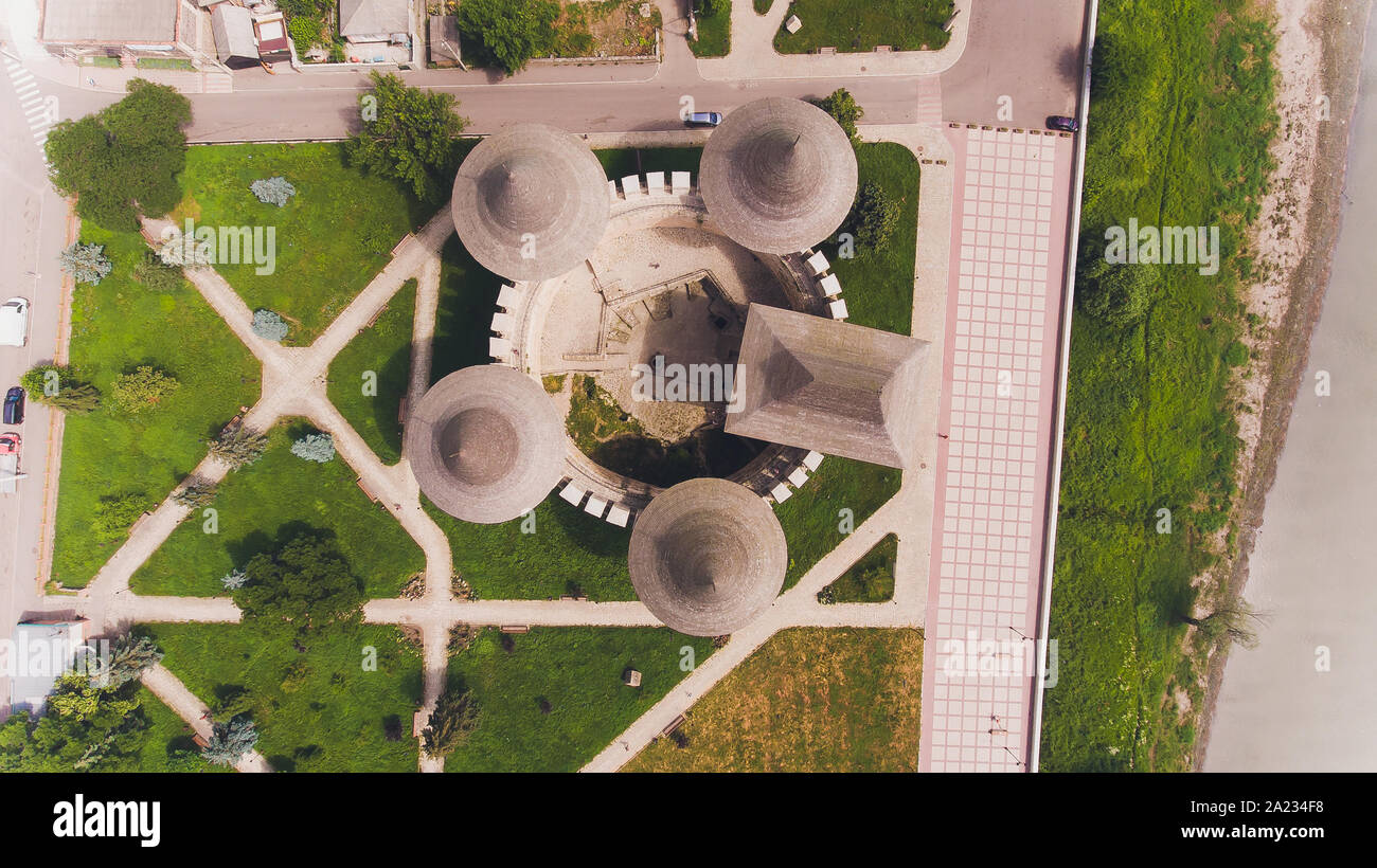 Aerial view of medieval fort in Soroca, Republic of Moldova Stock Photo ...