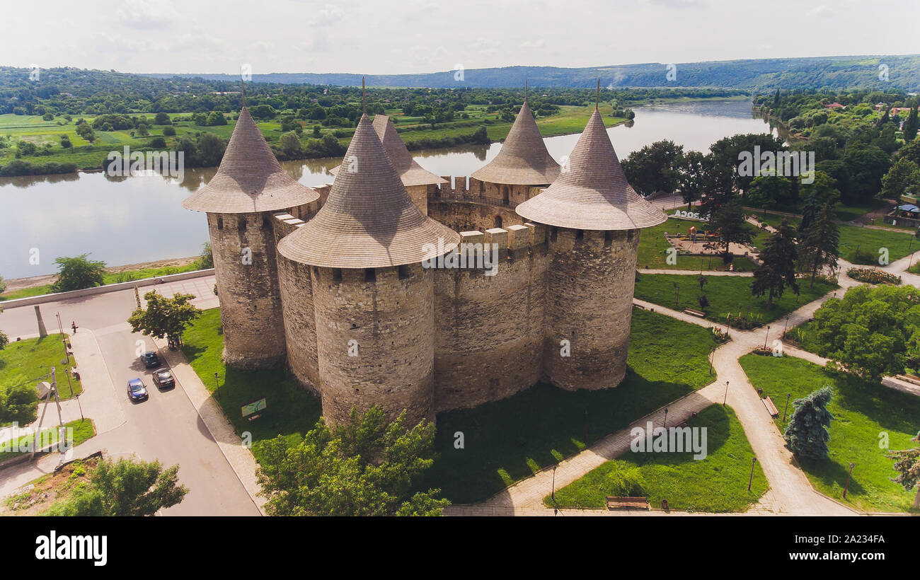 Aerial view of medieval fort in Soroca, Republic of Moldova Stock Photo ...