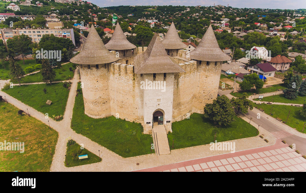 Aerial view of medieval fort in Soroca, Republic of Moldova Stock Photo ...