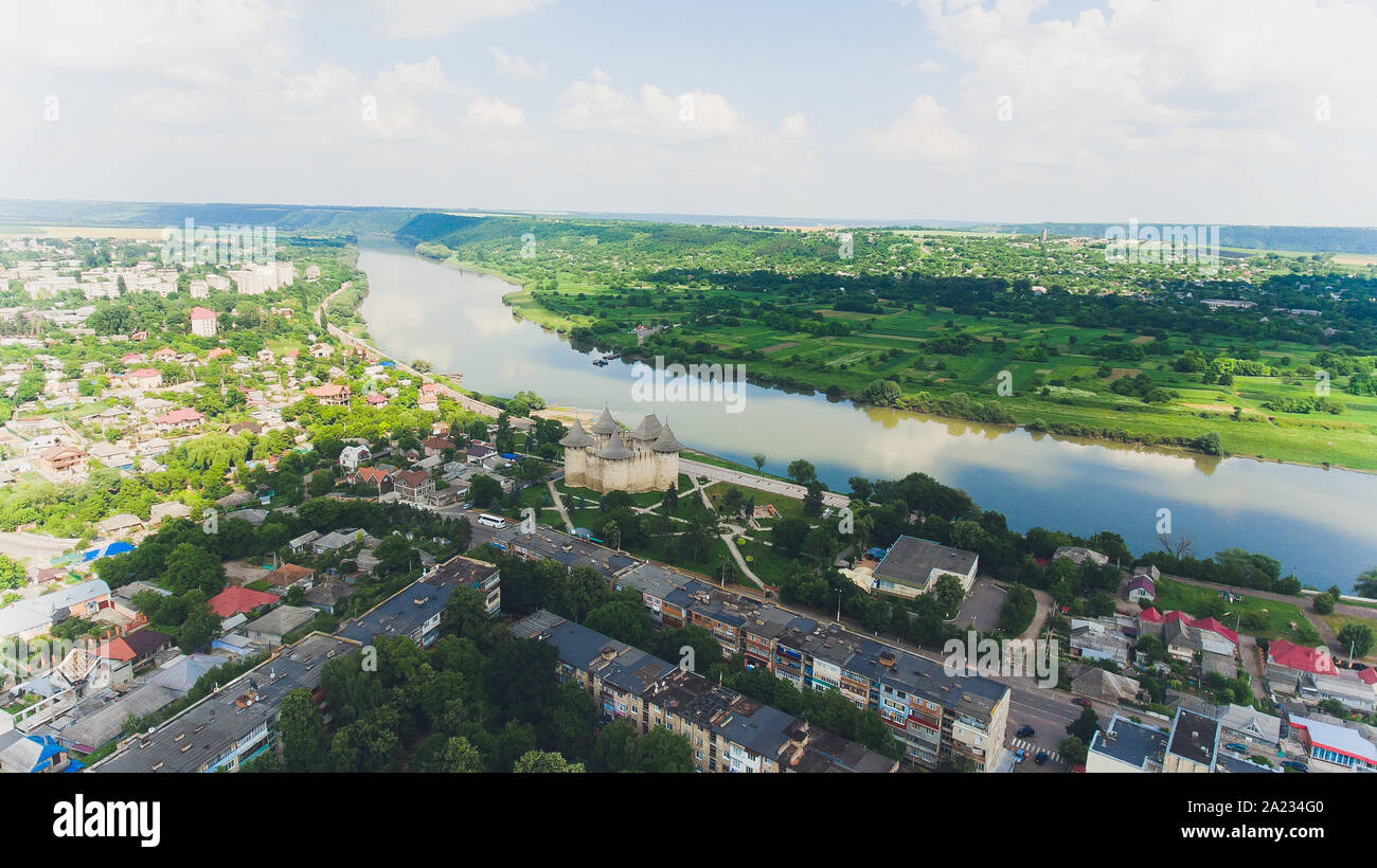 Aerial view of medieval fort in Soroca, Republic of Moldova Stock Photo ...