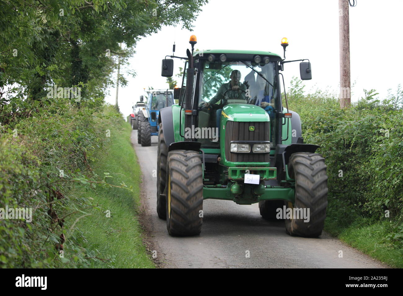 Green John Deere tractor seen at a tractor run Stock Photo - Alamy