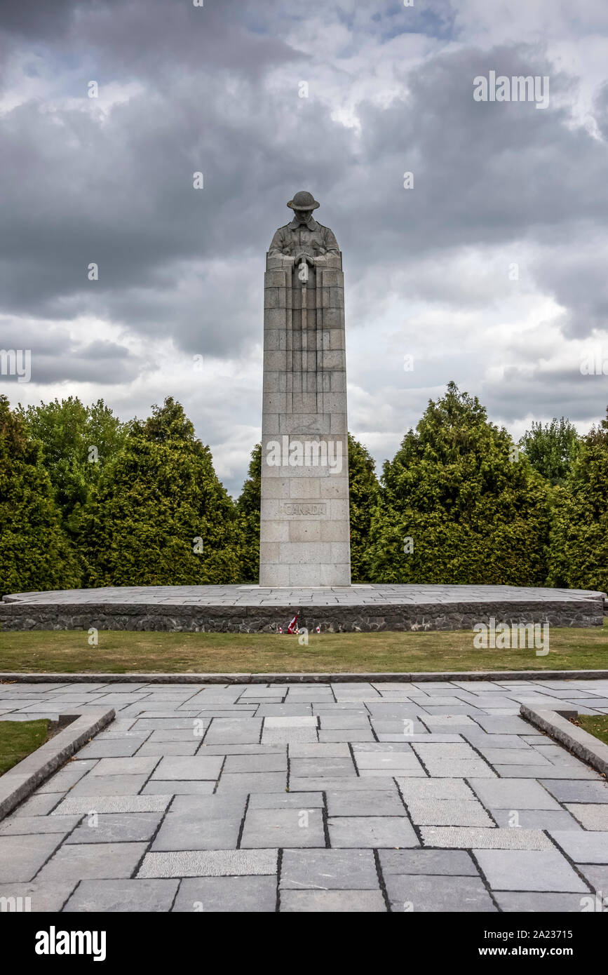 The Canadian Brooding Soldier at Vancouver Corner at St Juliaan on the ...