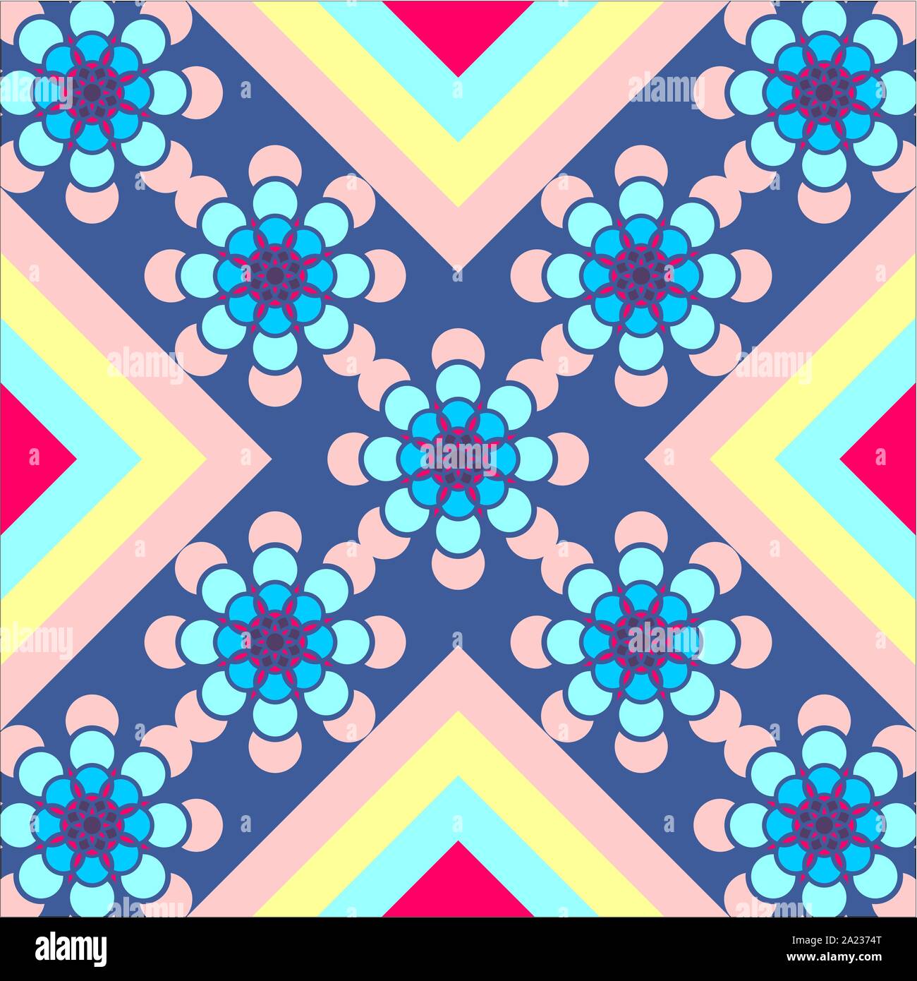 Combination of square and round shapes and symmetrical geometric ...