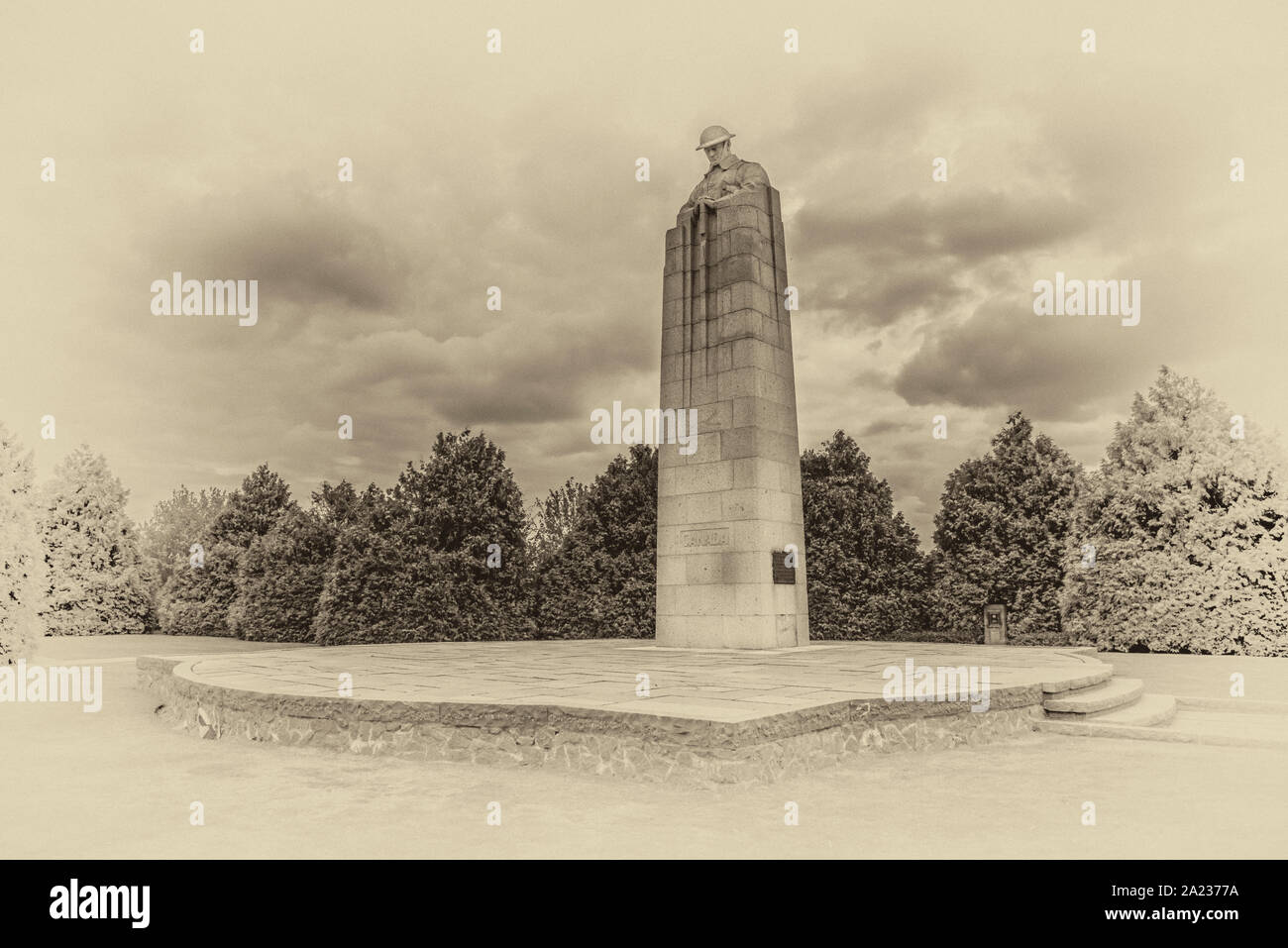 The Canadian Brooding Soldier at Vancouver Corner at St Juliaan on the ...