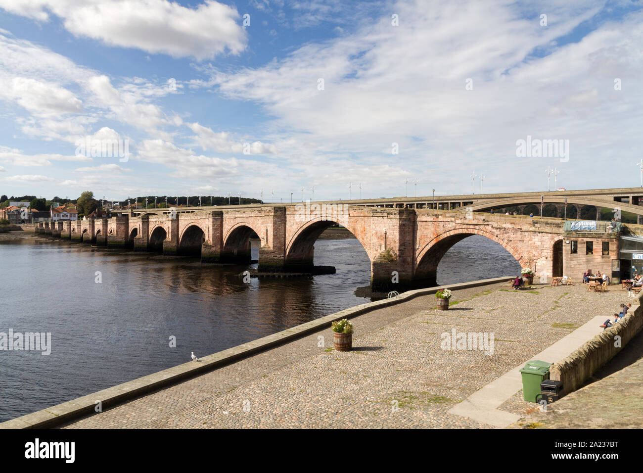 The landmark bridges of Berwick Upon Tweed Northumberland UK Stock ...
