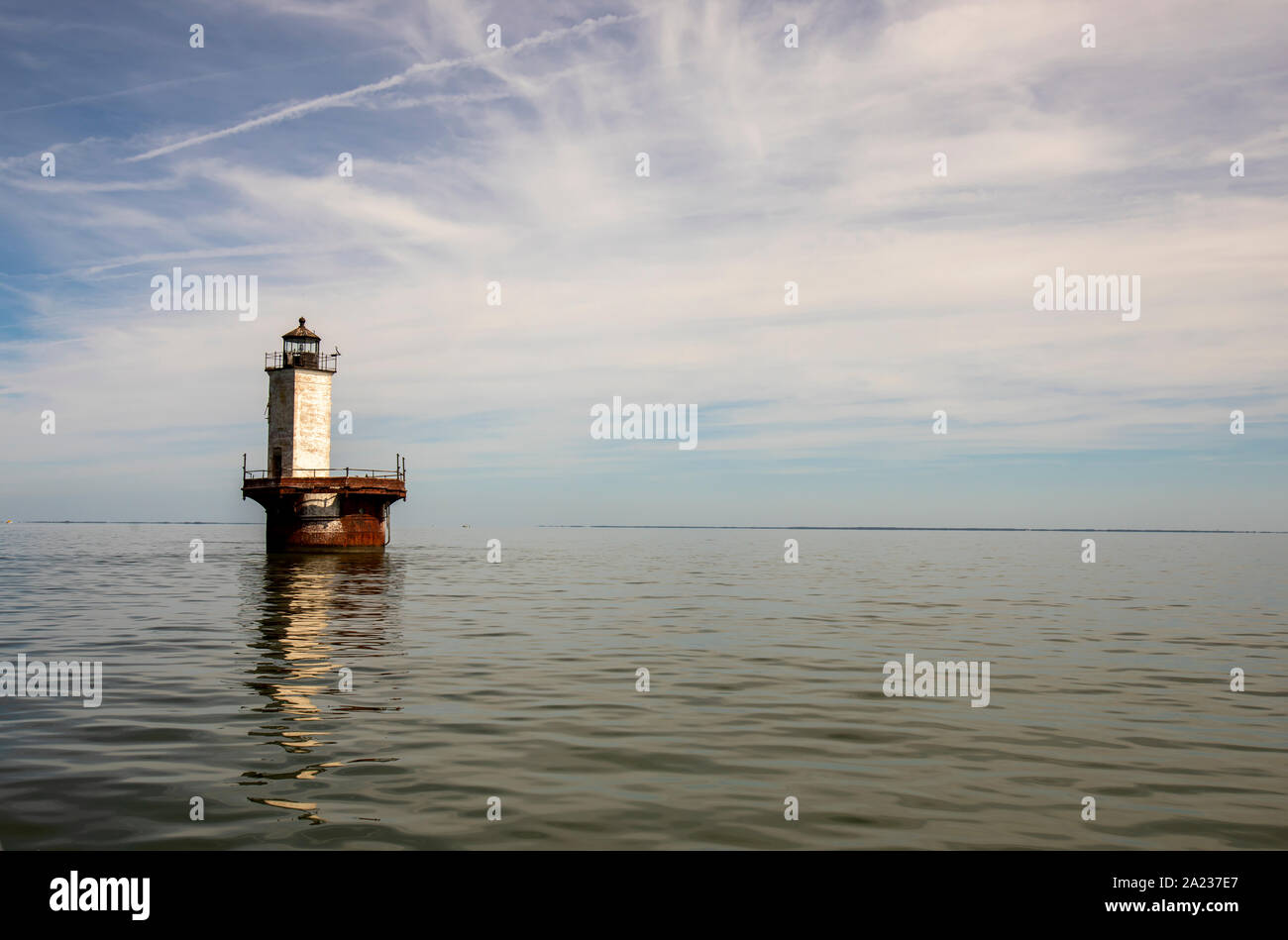 Exterior of Solomons Lump Lighthouse in Chesapeake Bay off Delmarva ...