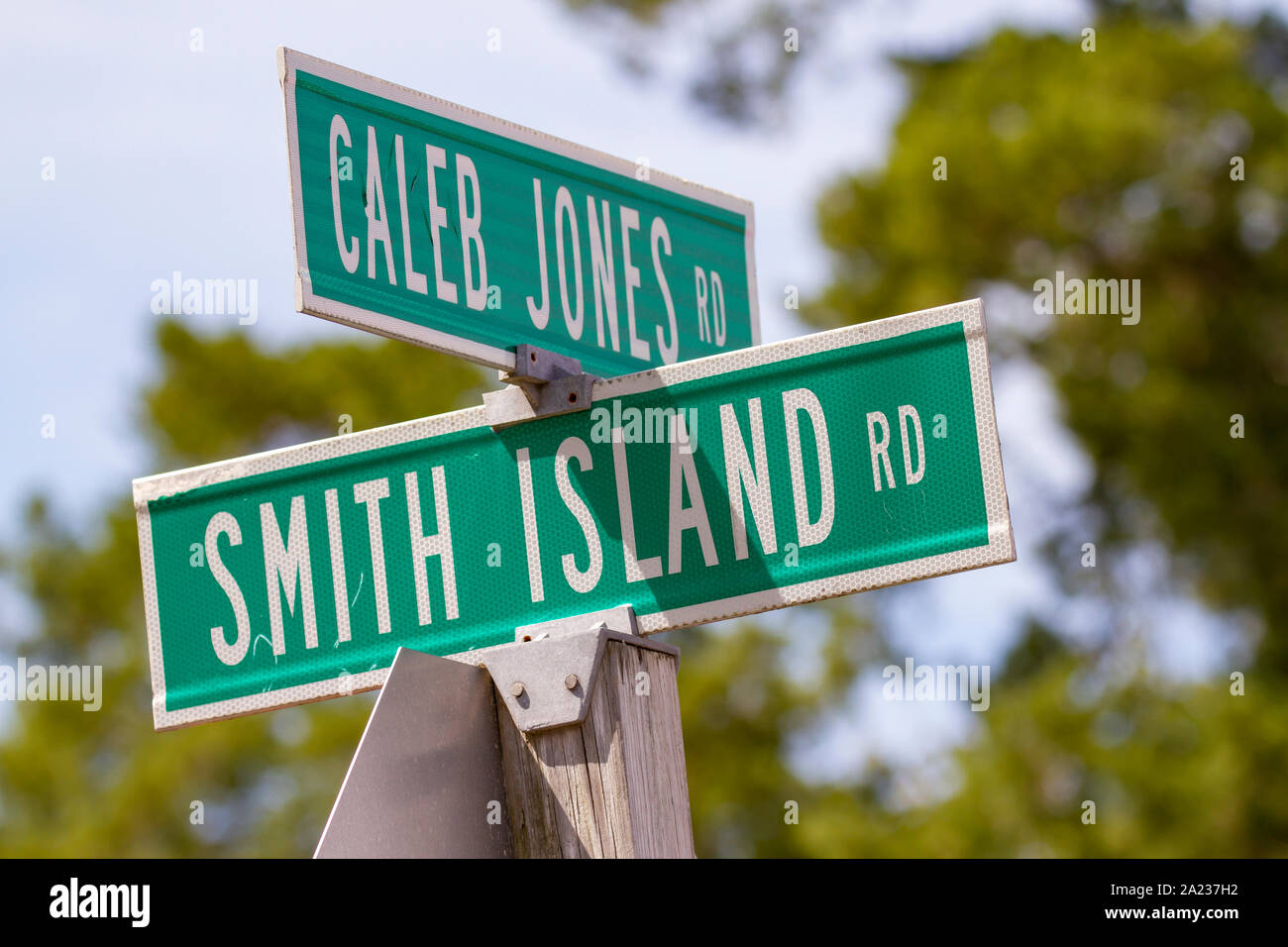 Road signs on Smith Island, Maryland in the Chesapeake Bay Stock Photo ...