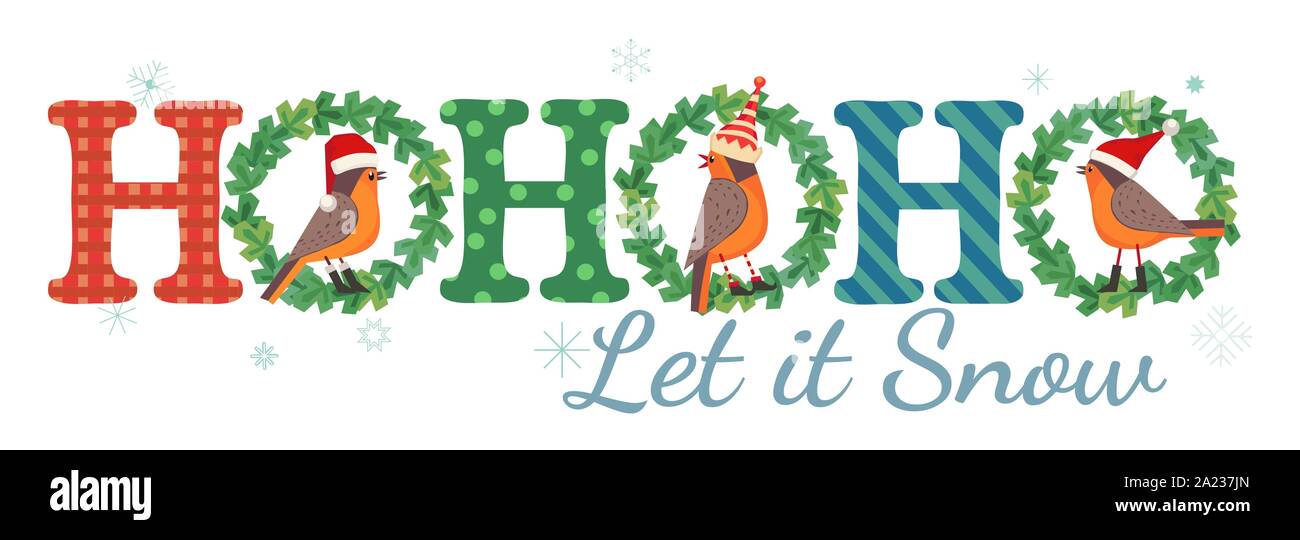 Christmas Holiday Ho-Ho-Ho colorful cartoon Stock Vector Image & Art ...