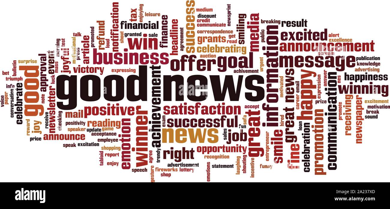 Good news word cloud concept. Collage made of words about good news ...