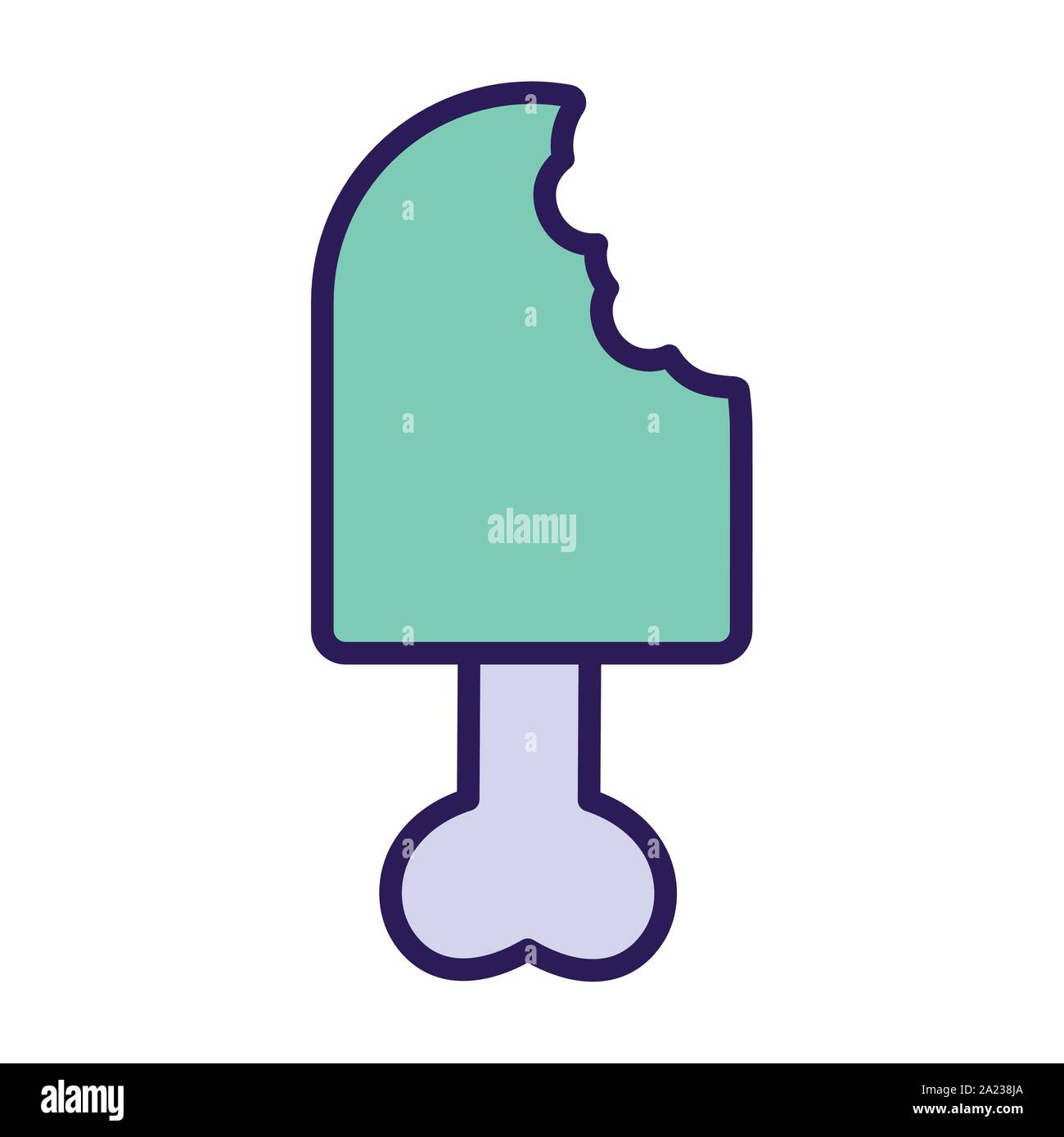 bitted leg bone trick or treat happy halloween vector illustration ...