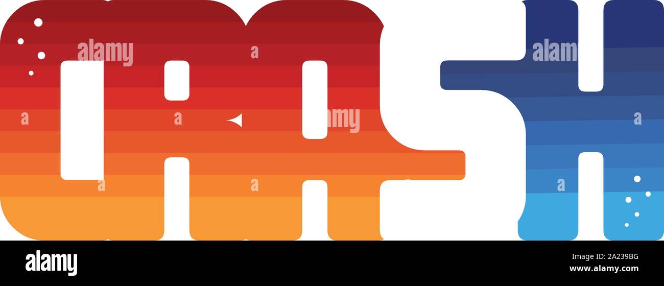 crash color colorful logo logotype word letter vector Stock Vector ...