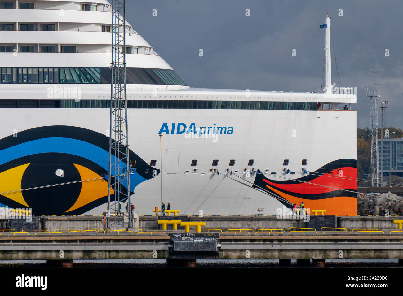 Cruise ship AIDAprima of the AIDA Cruises Fleet docked in Vanasadam ...
