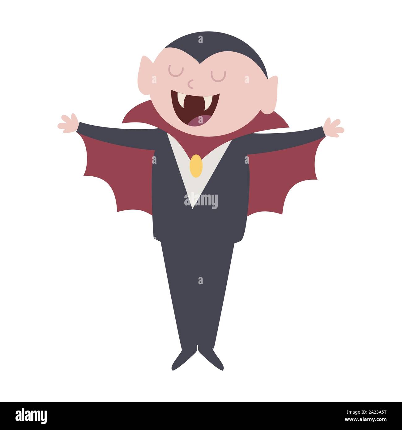 dracula cartoon character trick or treat happy halloween vector ...