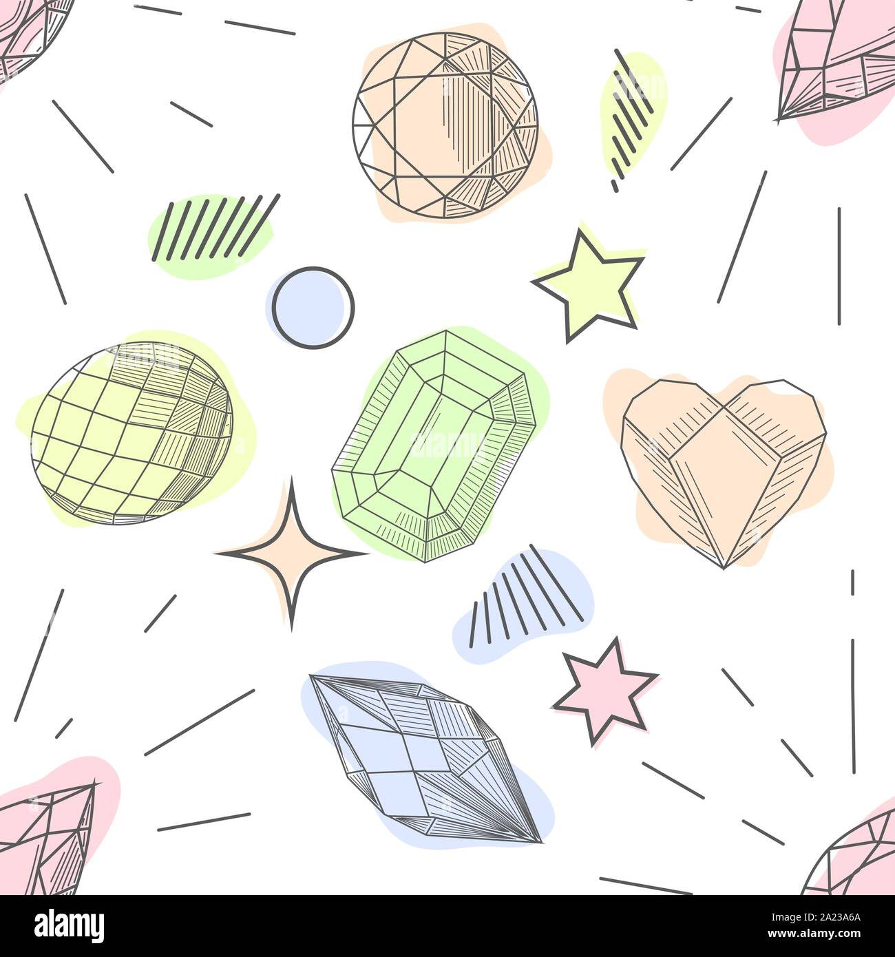 Seamless pastel diamonds pattern. Background with colorful gemstones ...