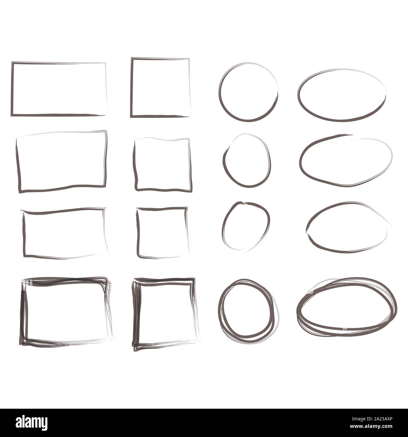 Hand drawn frames. Vintage doodle sketch picture frame doodle labels ...