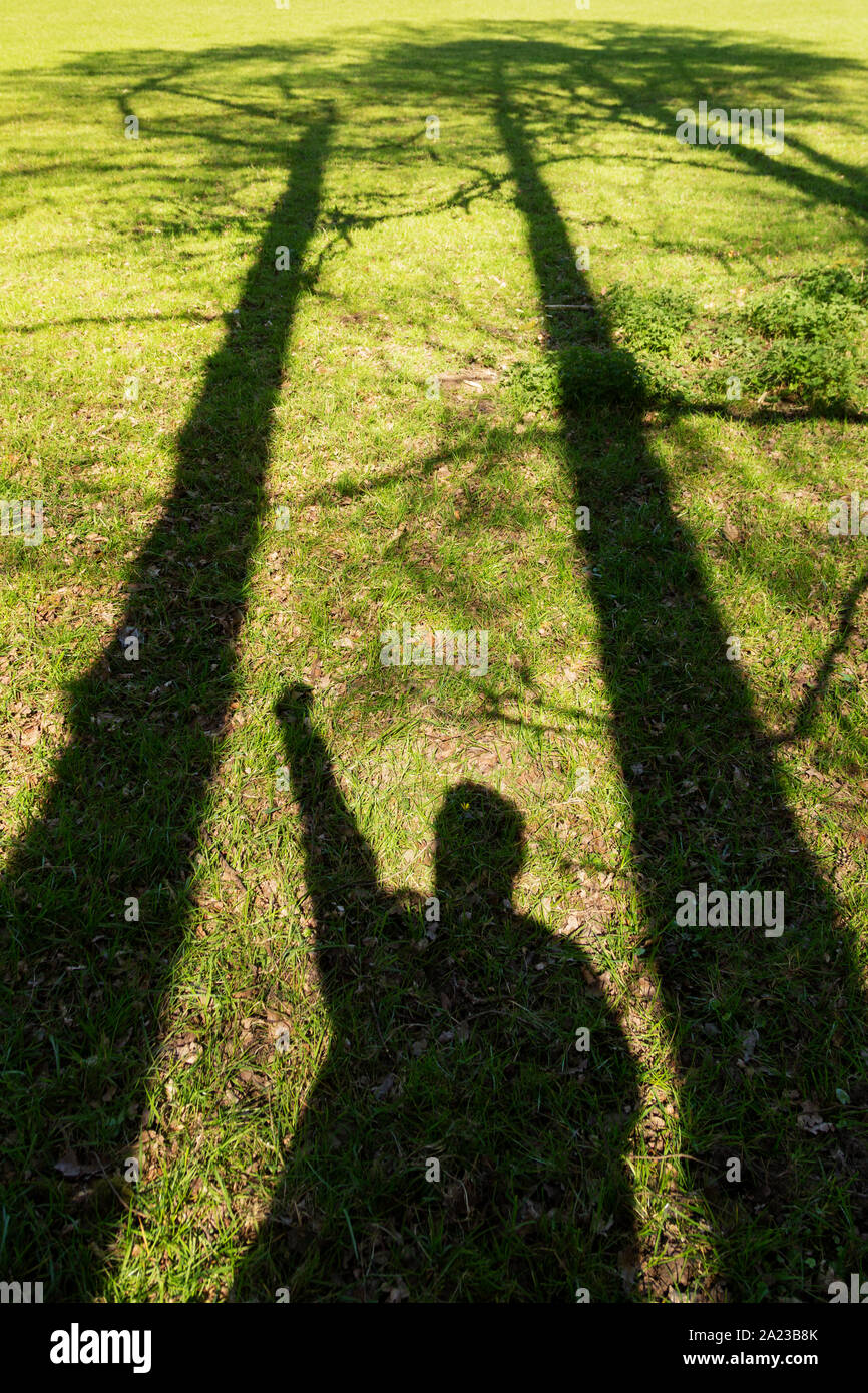 persons shadow in a green field Stock Photo - Alamy