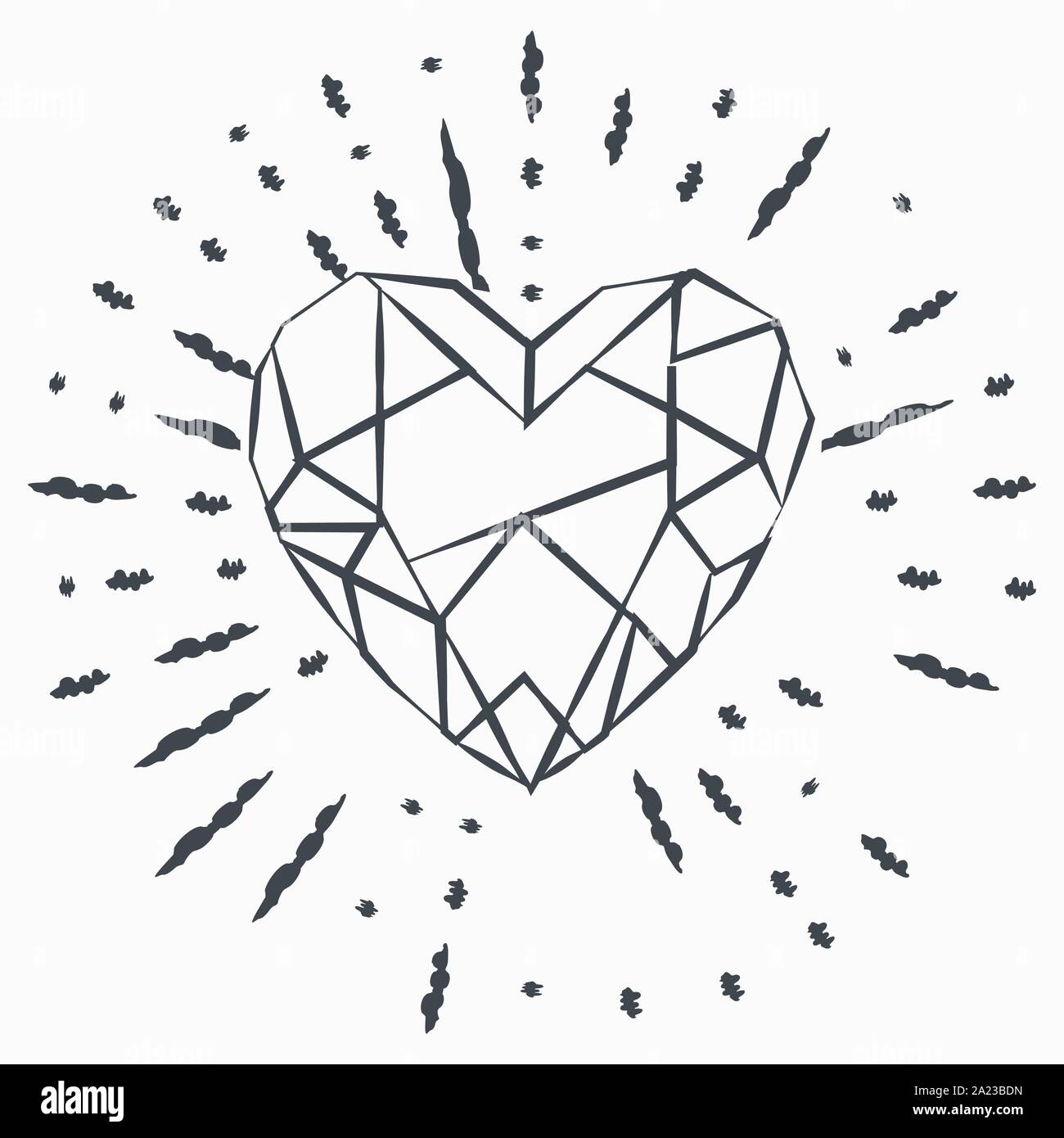 Grunge Diamond icon isolated on white background. Jewelry symbol Stock ...