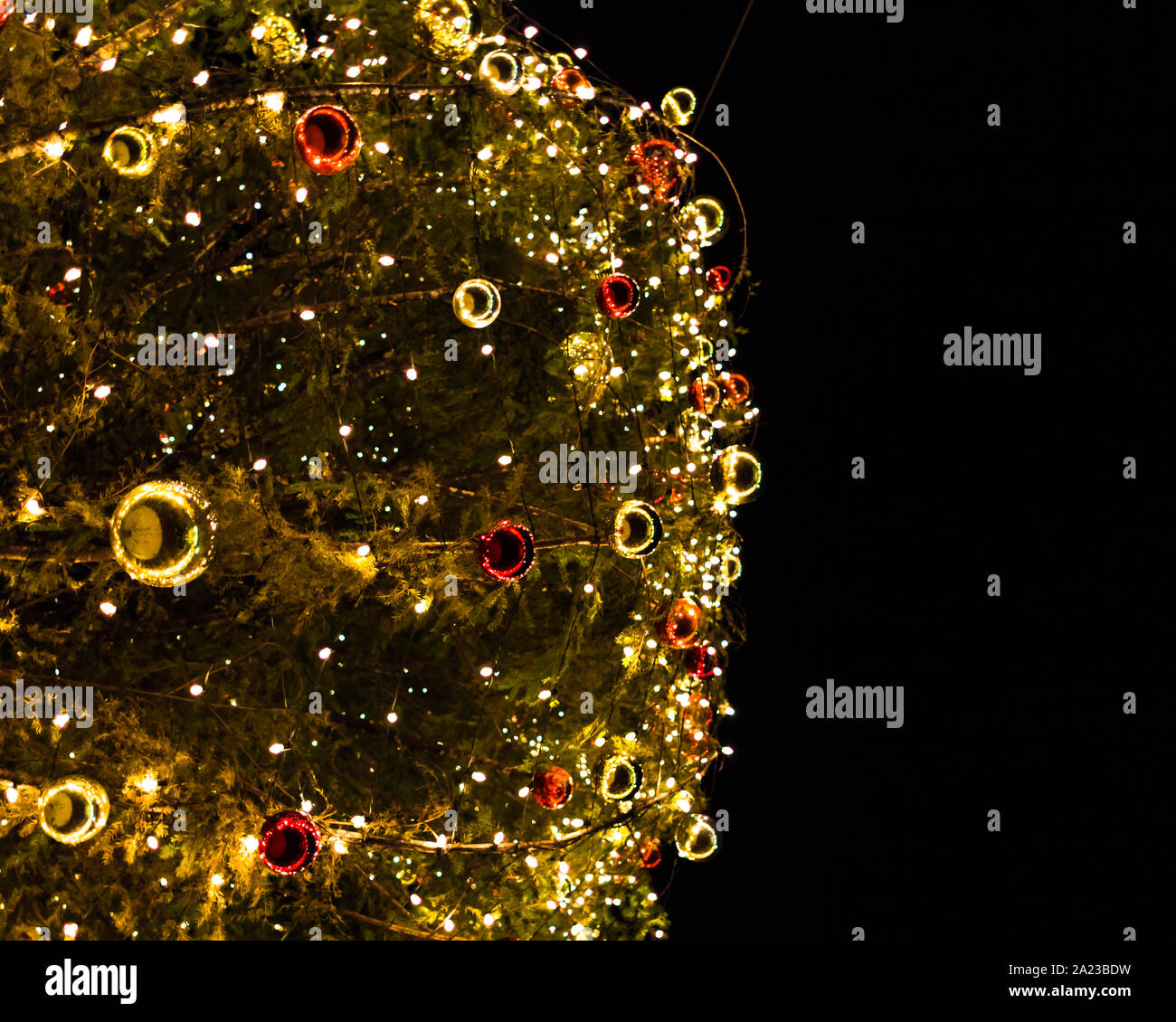 Christmas Tree at Night Stock Photo - Alamy