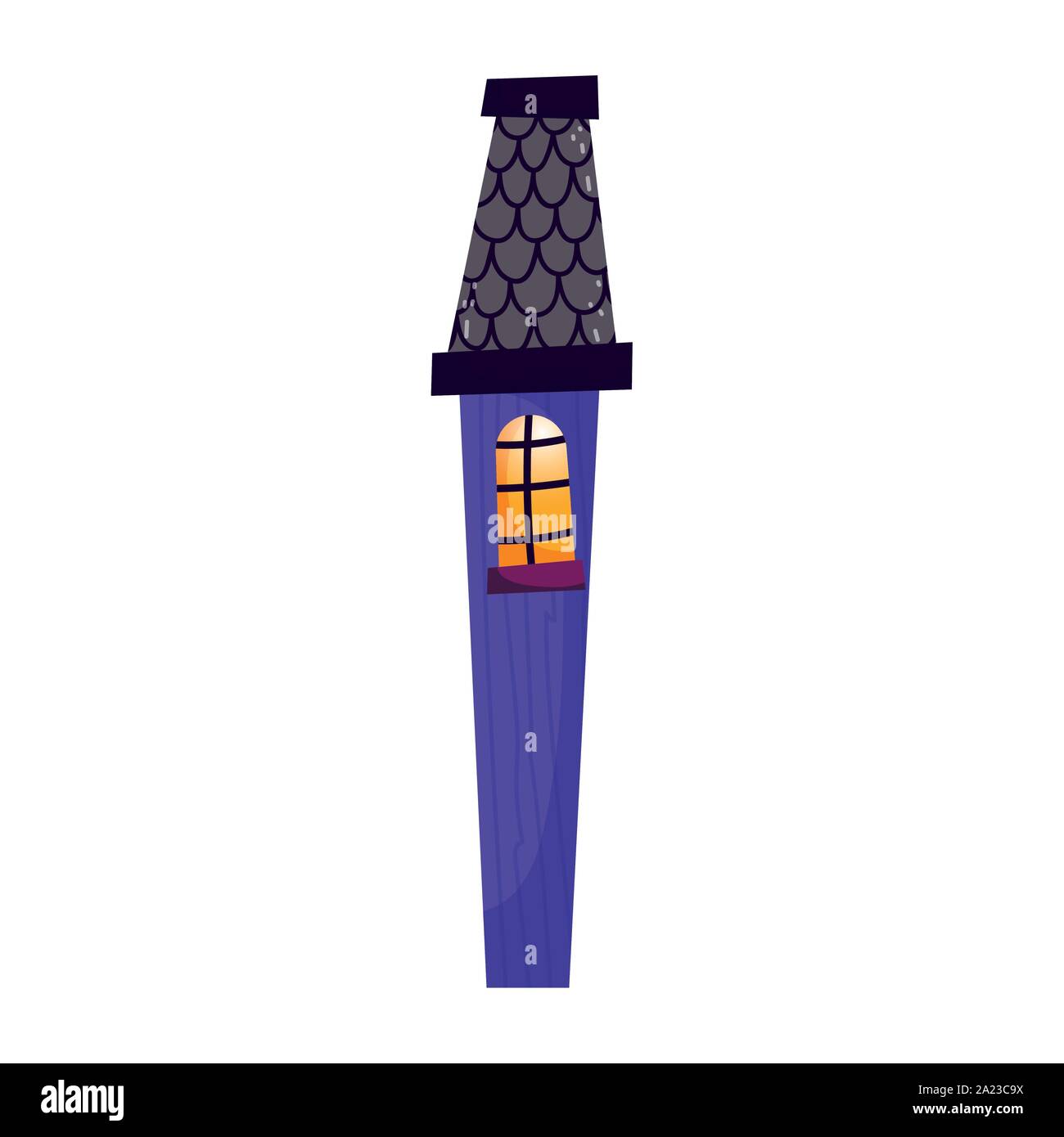 tower window trick or treat happy halloween vector illustration Stock ...