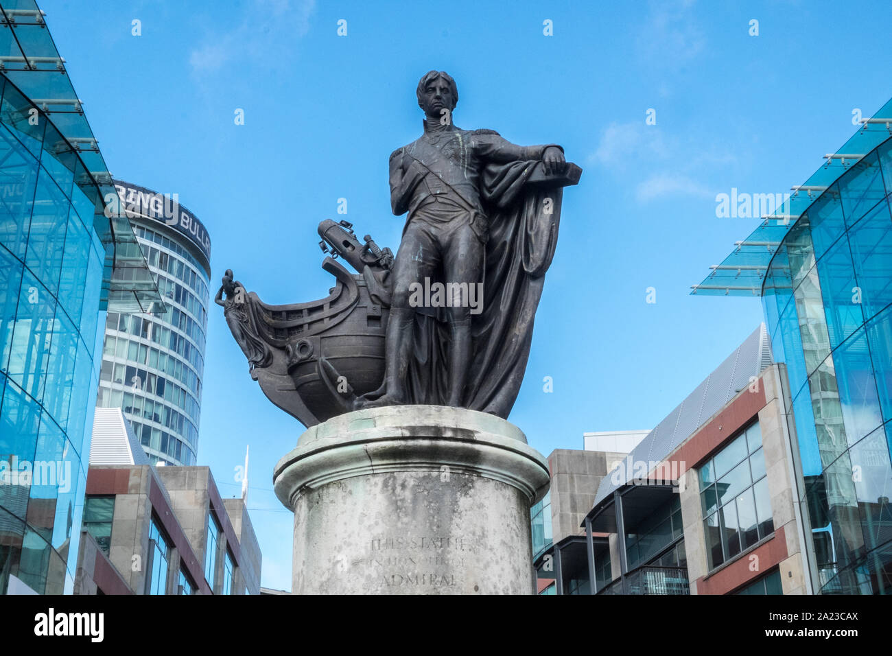 Statue of Horatio Nelson,Admiral Lord Nelson,stands,at,The Bull Ring ...