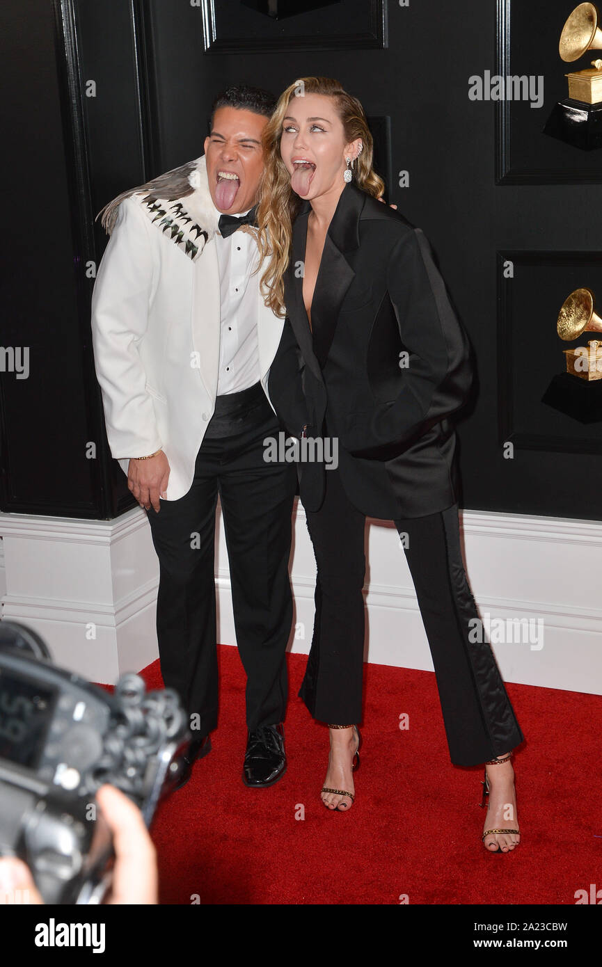 Los Angeles, CA, USA. Miley Cyrus, Kawika Lum-Nelmida at 61st Annual ...
