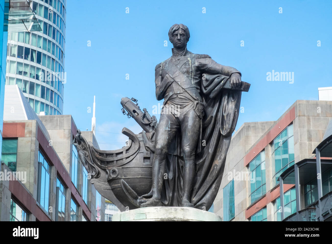 Statue of Horatio Nelson,Admiral Lord Nelson,stands,at,The Bull Ring ...