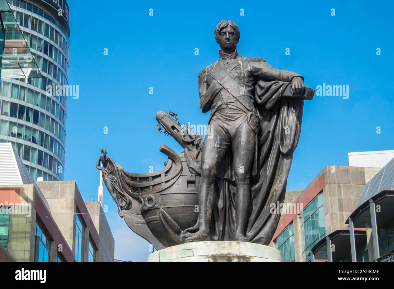 Statue of Horatio Nelson,Admiral Lord Nelson,stands,at,The Bull Ring ...