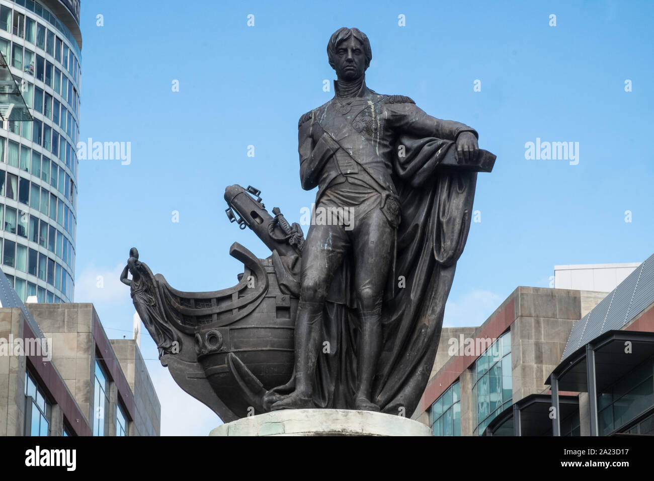 Statue of Horatio Nelson,Admiral Lord Nelson,stands,at,The Bull Ring ...