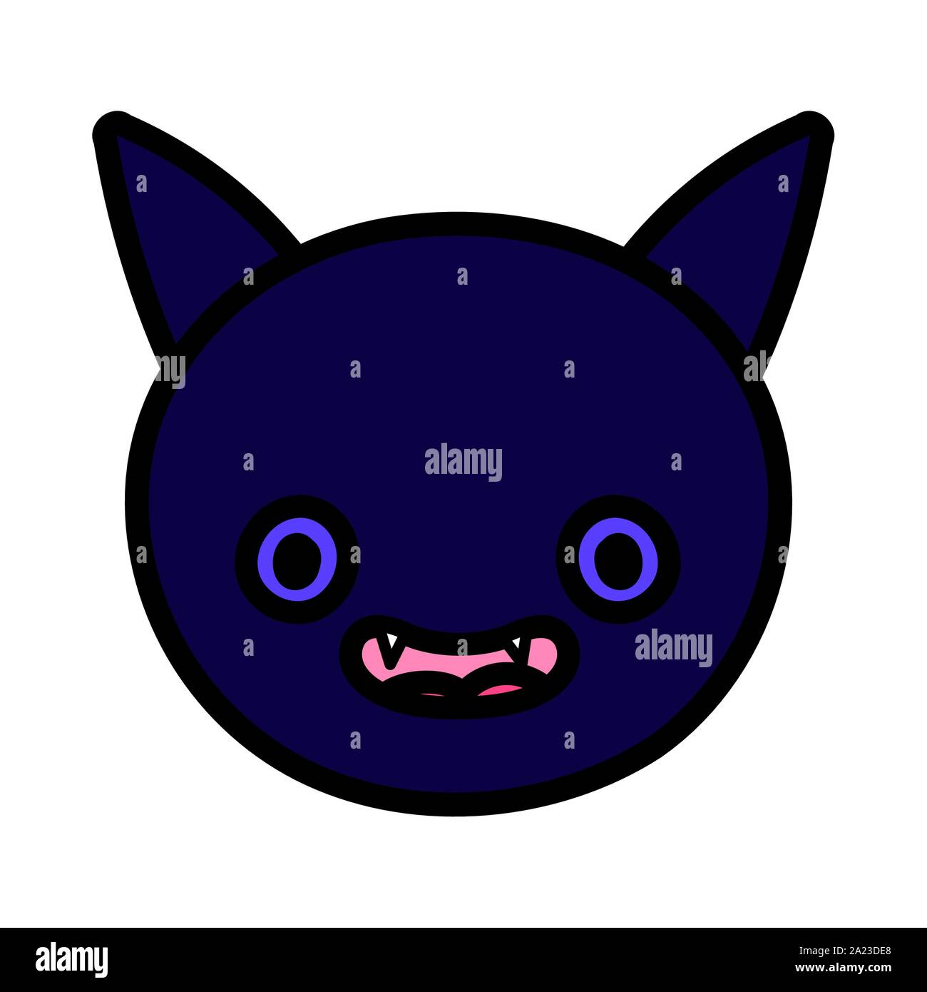 black cat face trick or treat happy halloween vector illustration Stock ...