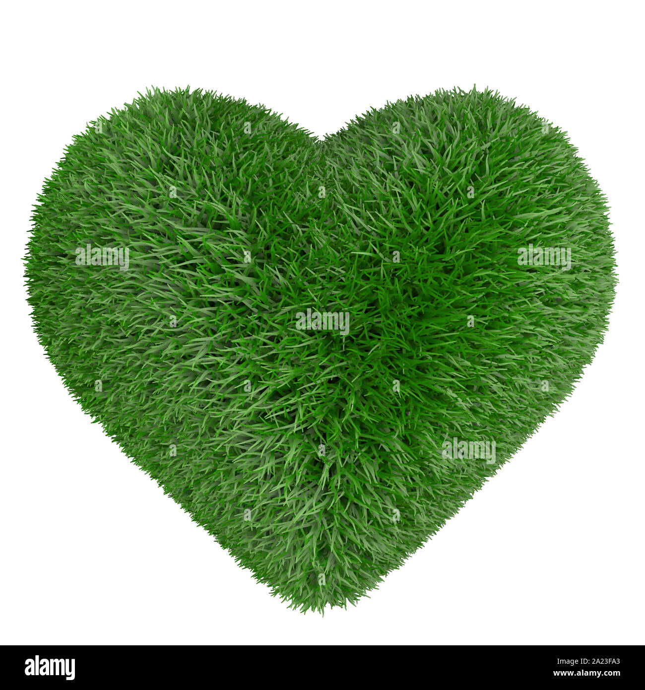 Grass heart shape, love green, heart shaped lawn. 3D illustration Stock ...