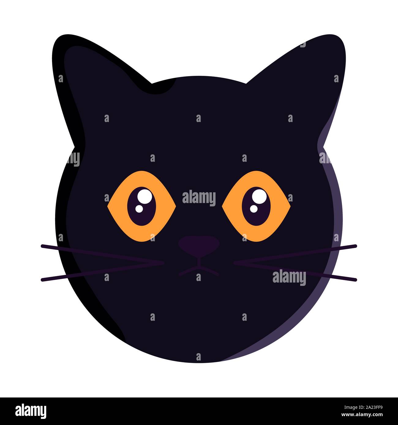 haunted cat face trick or treat happy halloween vector illustration ...
