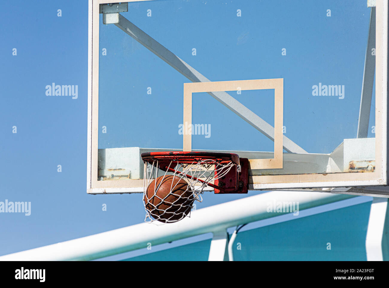 Basketball court against blue sky hi-res stock photography and images ...